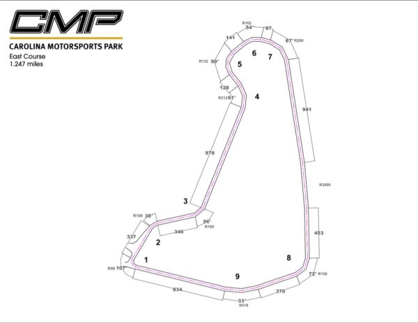 trackmapeast – Carolina Motorsports Park